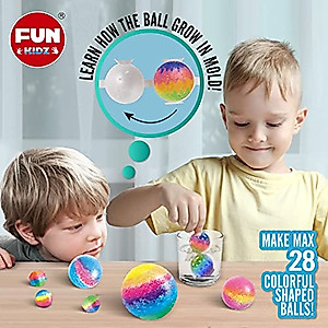 Big Bouncy Ball Kit, FunKidz Kids DIY Ultimate Magic Bouncy Ball Making Kit Science Craft Projects Birthday Party Activity for Boys Girls Ages 6-12 Includes Tennis Size Ball Model