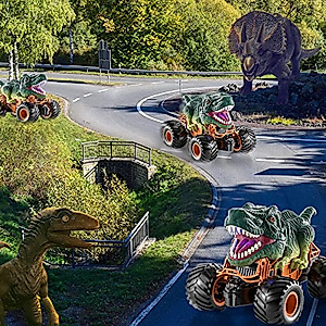 Bennol Remote Control Dinosaur Car for Boys Kids, 2.4Ghz RC Dinosaur Truck Toys for Toddlers, Electric Hobby RC Car Toys with Light & Sound Spray Birthday Gift for 3 4 5 6 7 8 Year olds Kids Boys Girl