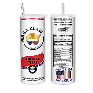 Aclinko MAGA Claw Trump Hair All Aboard Trump Train - US Election 20oz & 30oz Stainless Steel Tumbler with Reusable Straw, Trump Supporters Gift for Men and Women (30oz Curve)