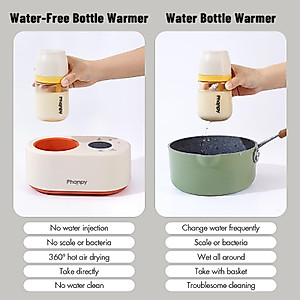 Phanpy Water-Free Bottle Warmer, 12-in-1 Multifuntion Fast Baby Bottle Warmer for Breastmilk, Bottle Warmer for Travel, Milk Warmer for Baby with Adjustable Temp Memory Function