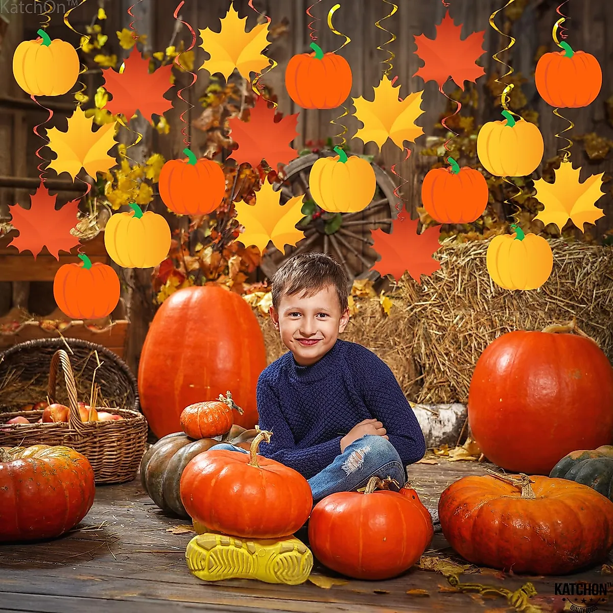 KatchOn, Thanksgiving Turkey Balloons - Large 22 Inch, Pack of 6 | Fall Swirls for Fall Decorations Classroom - Pack of 30, No DIY | Thanksgiving Decorations for Office, Fall Decor