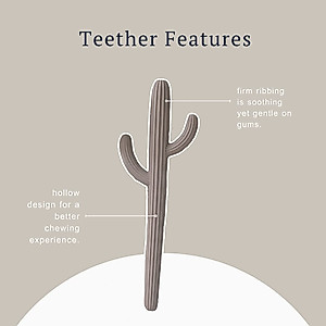 Hollow Teething Tube, Silicone teether, Ages 0+ BPA Free with Cleaning Brush, Teething Straws for Babies, freezable Baby teether, Teething Sticks for Babies(1 Pack) (Sahara) Wolf+Sheep