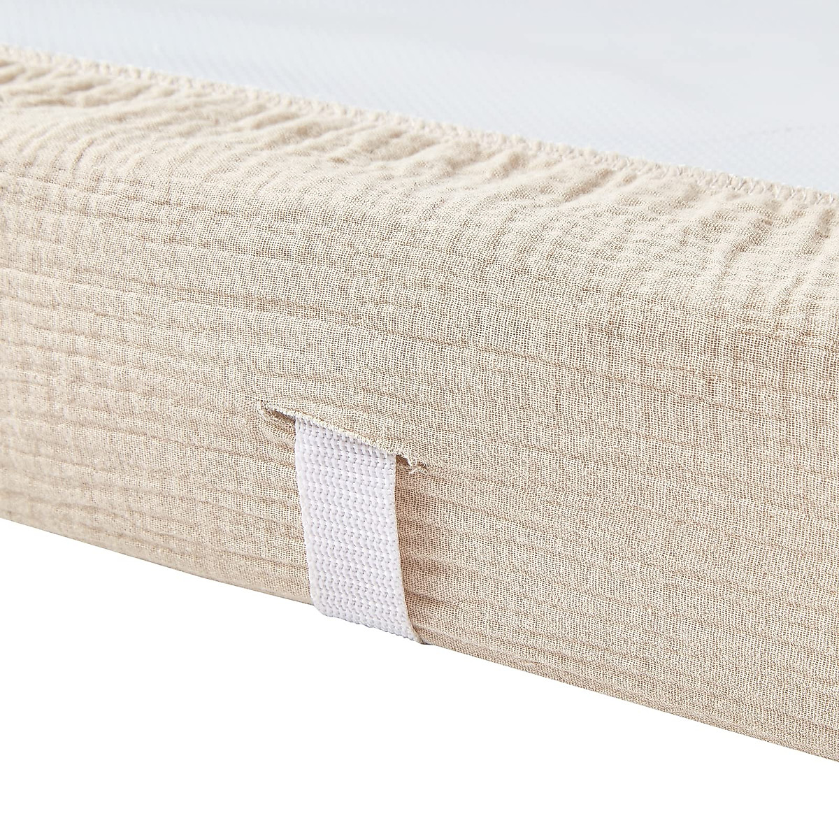 Solid Muslin Changing Table Pad Cover Cradle Sheet, Fits 32"/34''x16" Contoured Diaper Changing Pad, Ultra Soft Cozy Muslin Cotton Changing Table Covers, Breathable Wipeable Removable (Sand)