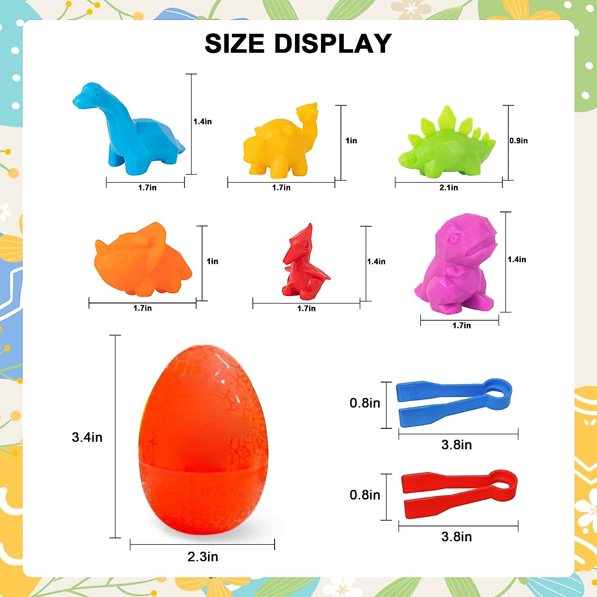 48Pcs Easter Eggs Prefilled Plastic Easter Eggs with Counting Dinosaurs Toys Inside Filled, Toddler Preschool Learning Activities Toys for Kids Easter Basket Stuffers Egg Fillers Gifts (Dinosaur)