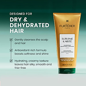René Furterer Sublime Karité Moisturizing Smoothing Shampoo - Shea butter, Ylang-Ylang Essential Oil & Ceramides 6.7 fl oz.