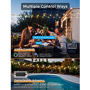XMCOSY+ Patio Lights, Smart Outdoor String Lights 50Ft, G40 Globe Patio Lights with 25 Dimmable LED Bulbs, APP Control, Work with Alexa, Connectable Waterproof LED Outdoor Lights for Patio Porch