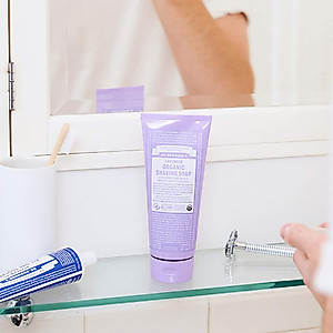 Dr. Bronner's - Organic Shaving Soap (7 oz Variety Pack) Lavender, Baby Unscented, & Peppermint - Certified Organic, Sugar & Shikakai Powder, Moisturizes, Use on Face, Underarms, & Legs | 3 Count