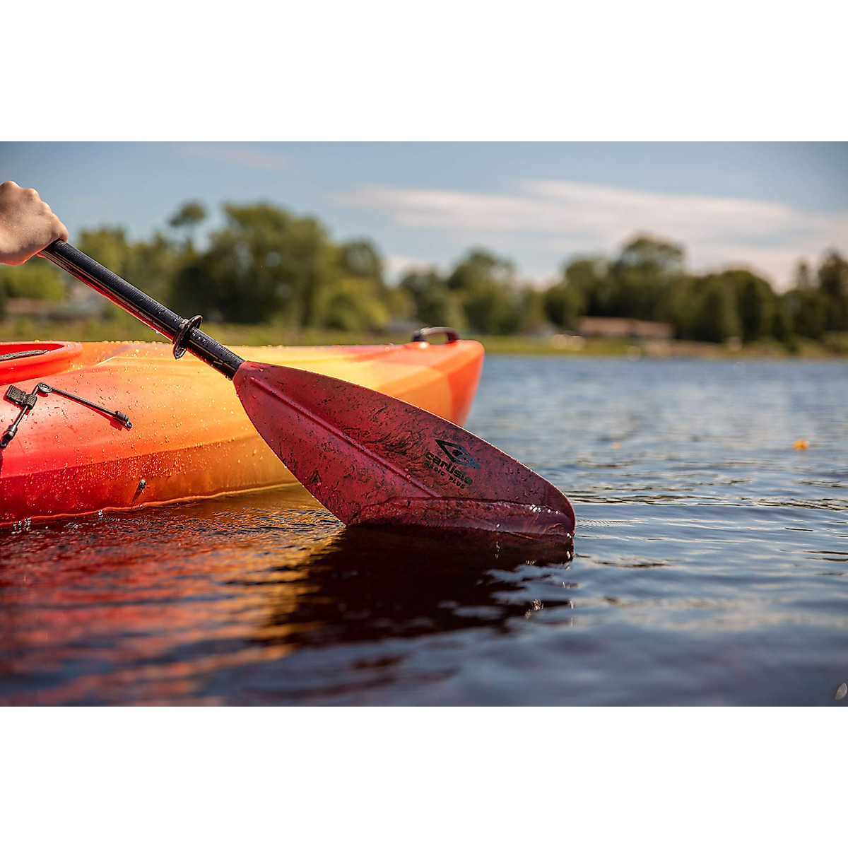 Carlisle Magic Plus Kayak Paddle with Polypropylene Blades and Wrapped Fiberglass Shaft, 230cm - Seaglass