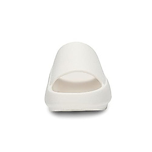 Dirk Slides for Women and Men Sandals Pillow Slippers Shower shoes Cushioned Cloud Slides,White,9 Women/7 Men