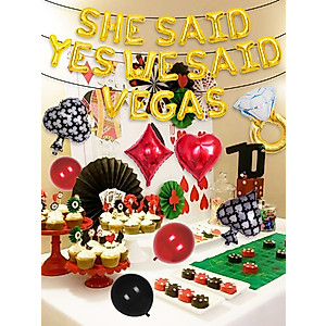 LaVenty 16 PCS She Said Yes We Said Vegas Balloon Las Vegas Bachelorette Party Decorations Casino Bachelorette Bridal Shower Balloons Garland