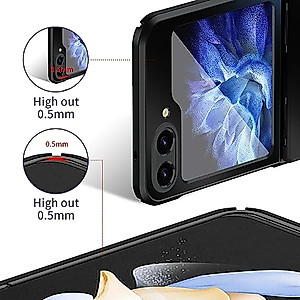 Phone case Compatible with Samsung Galaxy Z Flip 5 Case with Hinge Protection,Slim Thin Shockproof Hard Full-Body Protective Phone Case Cover for Flip5 5G Phone Phone Cover (Color : Black)