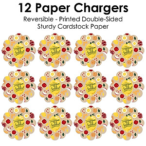 Big Dot of Happiness Sukkot - Sukkah Jewish Holiday Round Table Decorations - Paper Chargers - Place Setting For 12