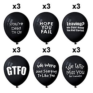 18 Pack Party Decorations Balloons for Funny Coworker Going Away, Last Day Office