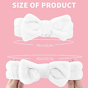WSYUB Spa Headband, Makeup Headband, Fluffy Makeup Headbands, Slumber Party Supplies, Facial Headbands Headband for Washing Face, Bow Hair Band