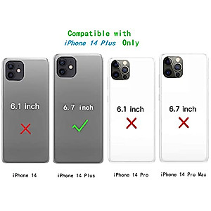 Jaorty Phone Case for iPhone 14 Plus with Card Holder for Women Men,iPhone 14 Plus Crossbody Cases with Strap Lanyard for Girl,PU Leather Anti-Lost Strap Case for iPhone 14 Plus 6.7",Red