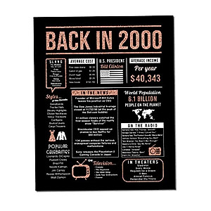 Katie Doodle Rose Gold 23rd Birthday Decorations Anniversary Party Supplies Card Gifts for 23 Year Old Woman Her - Includes 8x10 Back in 1999 Print [Unframed], Rose Gold