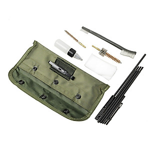 Aimee_JL Rifle Gun Cleaning Kit Set Shotgun Cleaner Brush Rod Maintenance for .22cal .223 556 Caliber with Durable Pouch Accessories