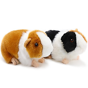 Aoriher 2 Pcs Cute Guinea Pig Stuffed Animal 8 Inch Soft Guinea Pig Plush Toys Nice Gift for Boys Girls Christmas Birthday Themed Party Supplies(Black, Yellow)