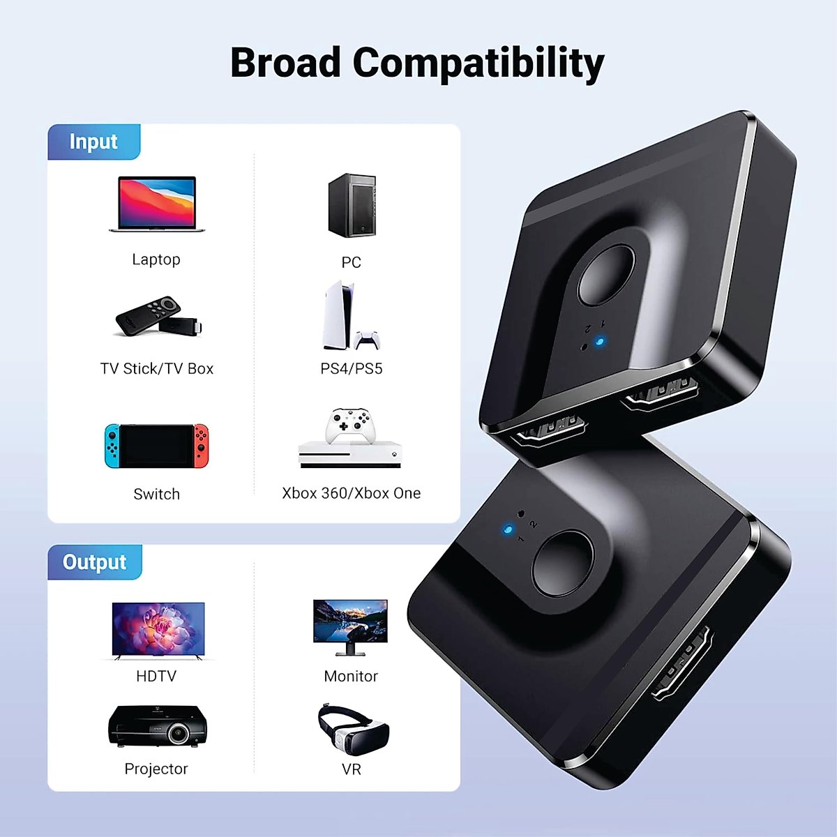 S3 Pro Android Tv Box Power up with Hdmi Gold Plate OLED 4K Extra Air Mouse 2.4GHz Mini Keyboard HDMI Switcher/Splitter 2 Input 1 Output Supports 4K HDR Compatible with PS5, PS4, Xbox, Switch, PC