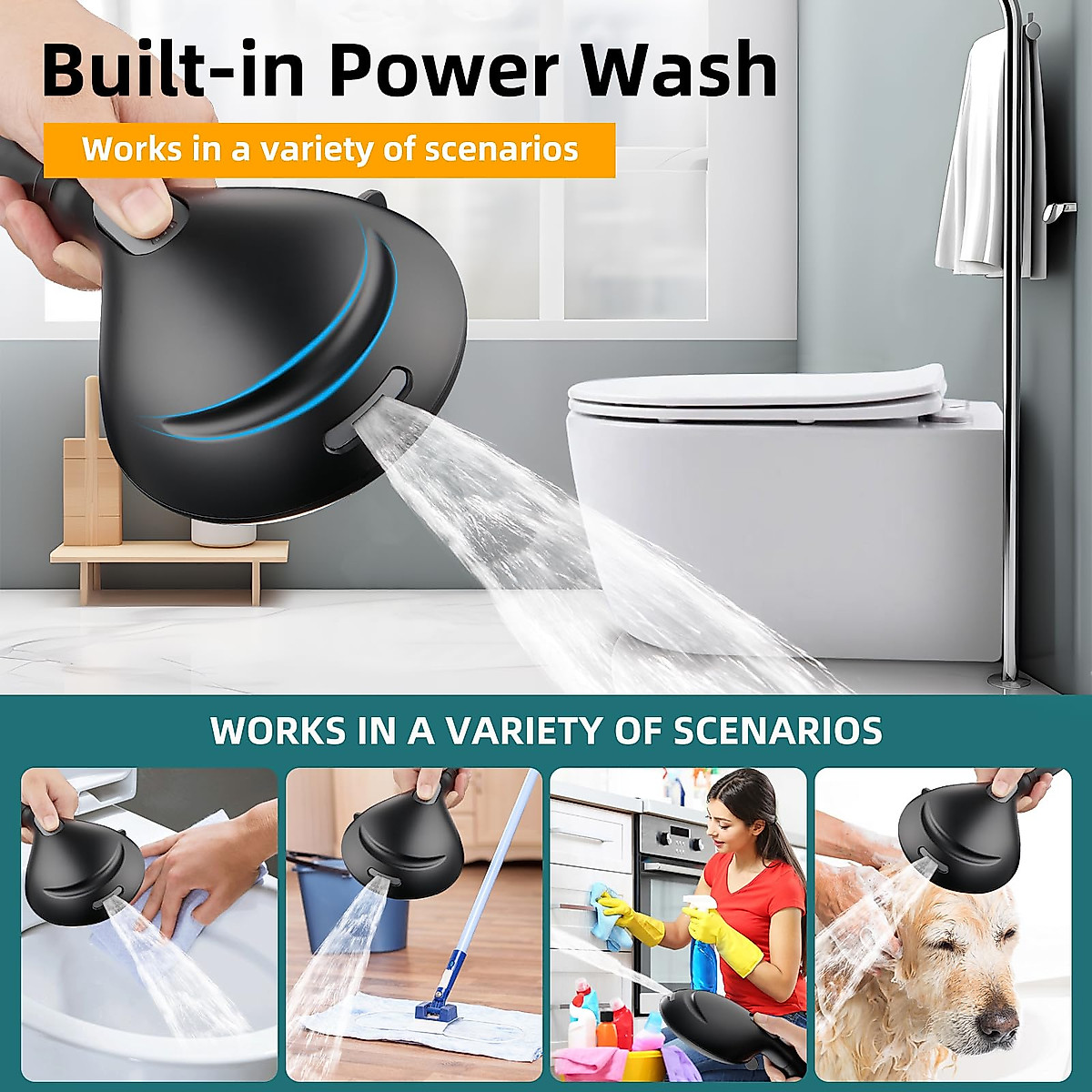 Cobbe Filtered Shower Head with Handheld, High Pressure 9-Mode Shower head Filters, 20 Stage Water Softener Filters Beads for Hard Water - Remove Chlorine - Reduces Dry Itchy Skin, Matte Black