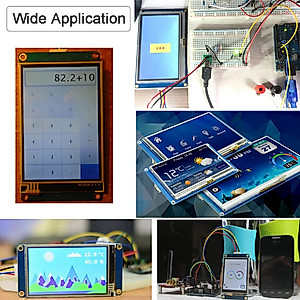DIYmalls Nextion 7 inch HMI Display Resistive Touch Screen 5V TFT LCD 800x480 for Arduino ESP32 Development Board (NX8048T070)
