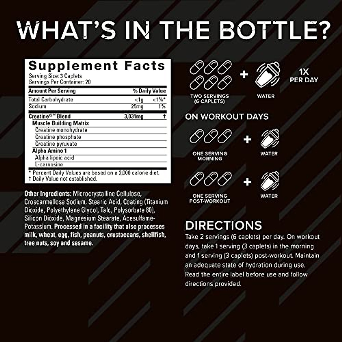 Six Star Creatine Pills Post Workout X3 Creatine Capsules | Creatine Monohydrate Blend | Muscle Recovery & Muscle Builder for Men & Women | Creatine Supplements, 20 Servings