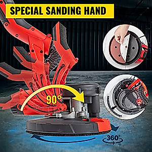 Mophorn Drywall Sander 850W Electric, Electric Sander Variable Speed 800-1750RPM, Drywall Sander Foldable Sheetrock Sander, with Telescope Handle, Vacuum Bag Drywall Sanders 6 Sand Pads