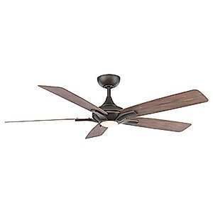 Mykonos Indoor and Outdoor 5-Blade Smart Ceiling Fan 60in Oil Rubbed Bronze Barn Wood with 3000K LED Light Kit and Remote Control