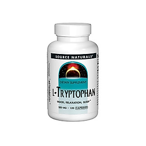 Source Naturals L-Tryptophan, for Mood, Relaxation, and Sleep*, 500mg - 120 Capsules