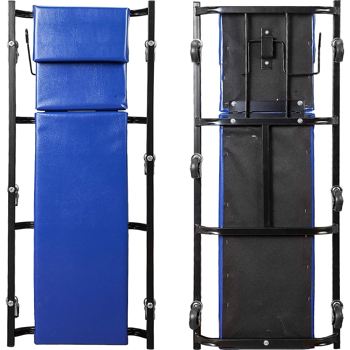 TCE ATR6452U Torin Rolling Garage/Shop Creeper: 40" Padded Mechanic Cart with Adjustable Headrest and 6 Casters, Blue