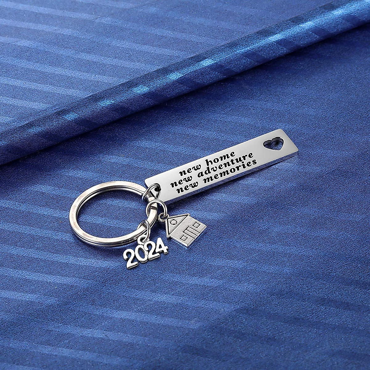 2024 New Home New Adventures New Memories Keychain Housewarming Gift for New Homeowners New House Keyring Moving In Together First Home Key Chain