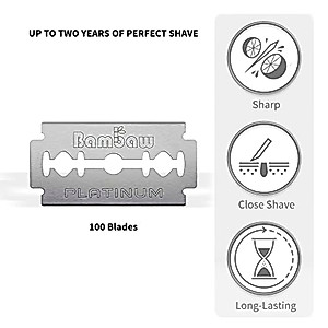 Safety Razor Blades | Swedish Steel Replacement Razor Blades | 100 Pack - 18 to 24 months supply | Bambaw