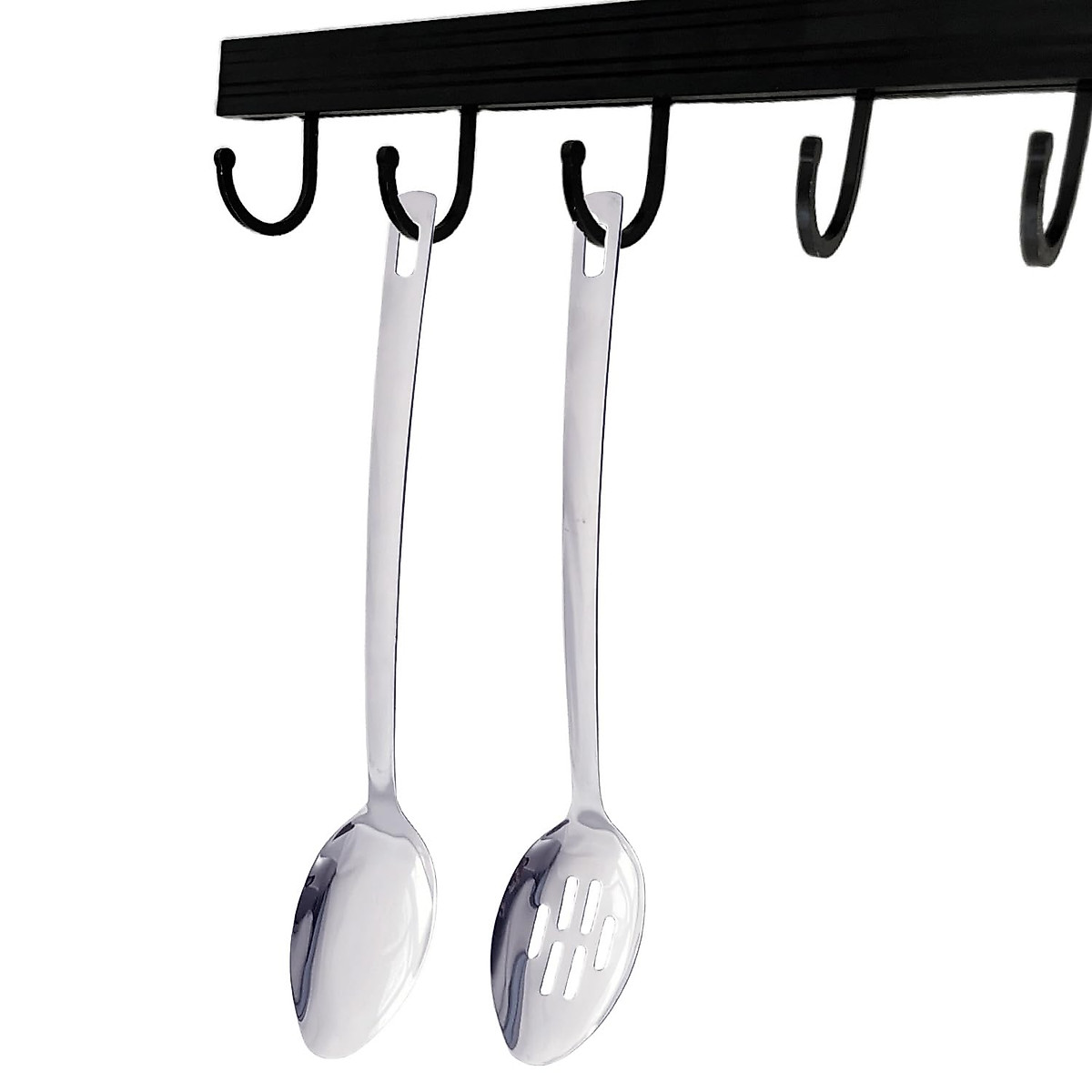 XIAOXGXF 14.5 INCHES Long Handle Stainless Steel Serving Spoon Slotted Spoons Cooking Spoon Kitchen Spoon(Set of 2)