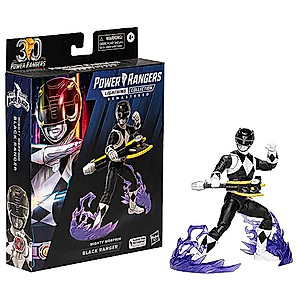 Power Rangers Lightning Collection Remastered Mighty Morphin Black Ranger 6-Inch Action Figure, Toys for Boys and Girls Ages 4 and Up