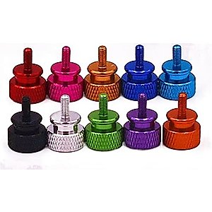M3x7mm Color Aluminum Alloy Desktop Computer Main Box Side Panel Cover Knurled Thumb Screw Fixing Locking Screw (Color : Red Wine)