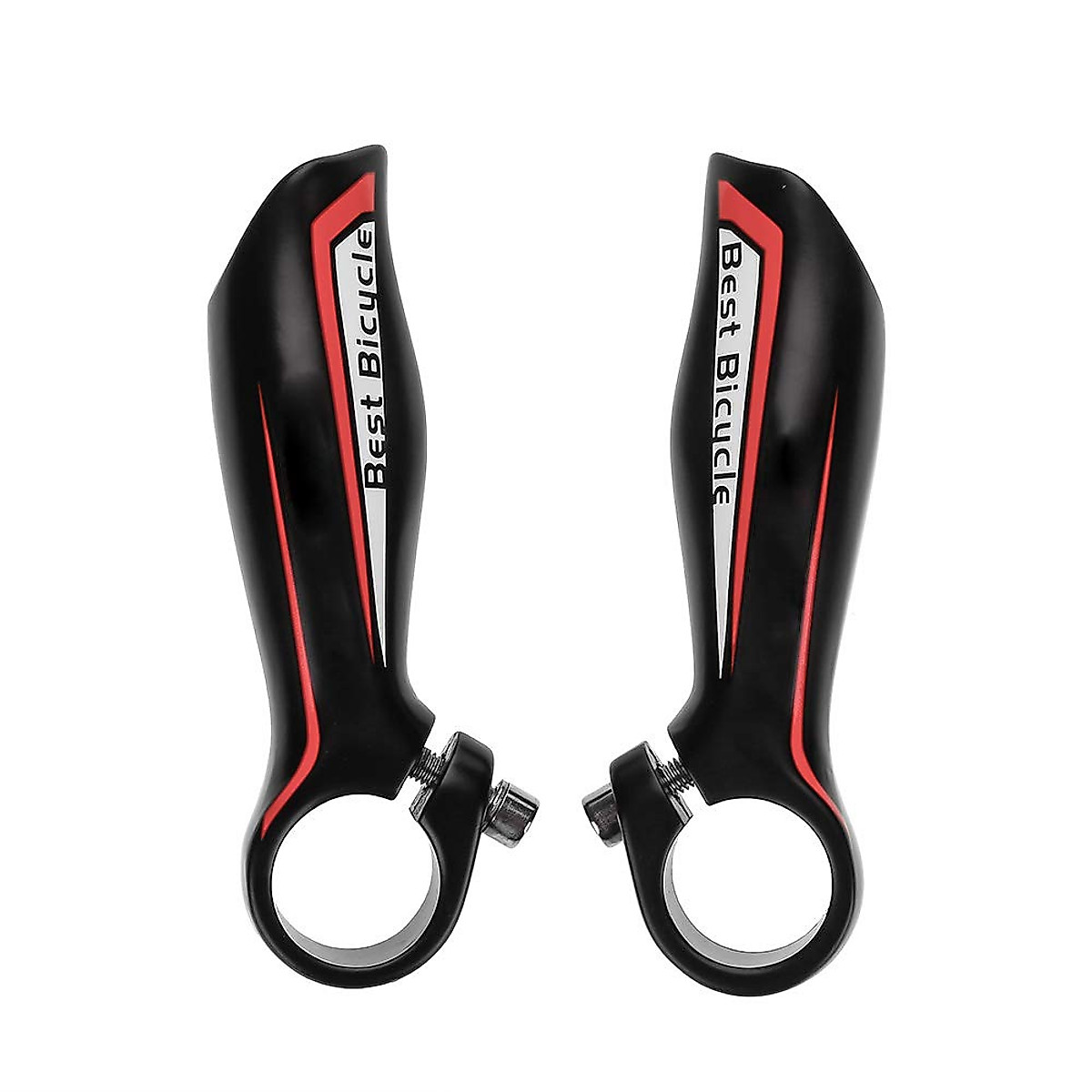 Health Gear 1 Pair Black Aluminum Alloy Handlebar End Grips with Soft Rubber Plugs for Mountain Bike Road Bike Handlebar with 22.2mm