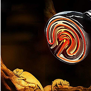 KIMROO 75W Mini Reptile Heat Lamp Bulb(2 Pack) E26/E27 Base,AC110V,Pet Infrared Ceramic Heat Emitter, or Reptile Like Lizard,Tortoise,Brooder Coop, Aquarium,Snake,No Light,Black (75W)