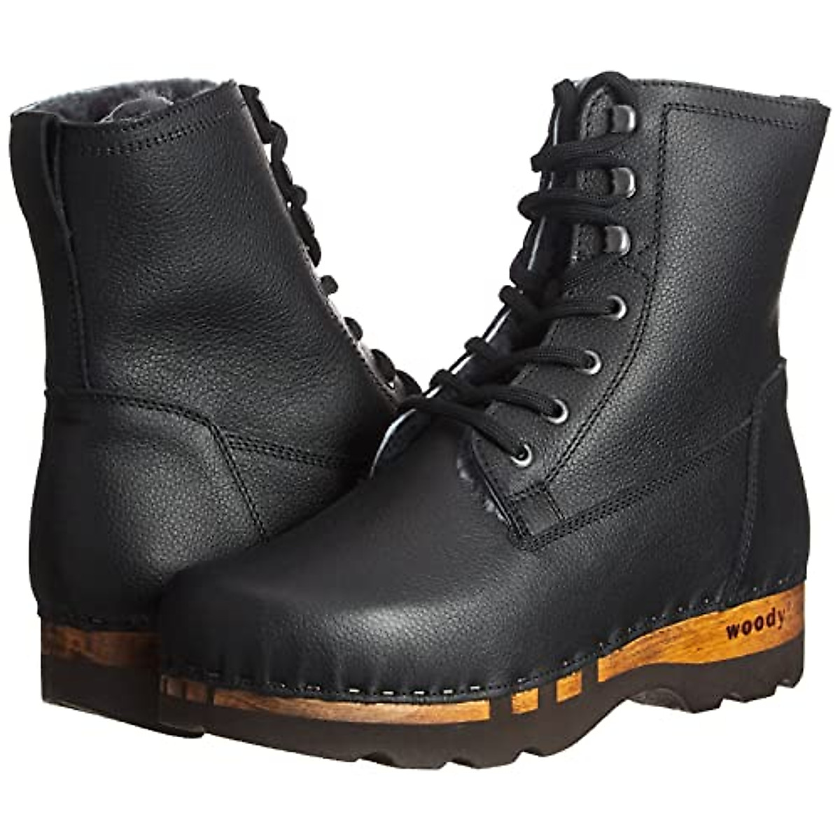 Woody Men's Classic Mid Calf Boot, Smooth Leather Embossed Nero, 9