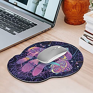SEPTYK Magic Mushrooms Psychedelic Art Pattern Ergonomic Mouse Pad with Wrist Support Rest Gel Non-Slip Rubber Base Mousepad for Computer Laptop Home Office Gaming Pain Relief