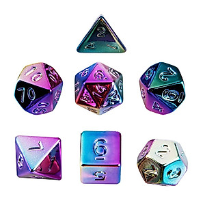 NUOBESTY 7pcs Polyhedral Dice Set Tabletop Roleplaying RPG Gaming Novelty Accessories for Role Playing Game Math Teaching