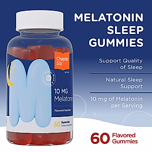 Zahler - Chapter Six Melatonin Gummies 10mg (60 Gummy Bottle) Kosher Melatonin 10mg Sleep Gummies for Adults - Non Habit Forming Adult Melatonin 10 mg - Delicious Chewable Gummy Melatonin for Sleeping