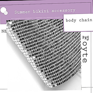 Fairyu Boho Sequins Body Chain Bra Bikini Shimmer Backless Halter Crop Top Beach Body Jewelry Accessory for Women (Silver)