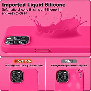 LOVE 3000 Designed for iPhone 13 Pro Max Case, Silicone-Shockproof-Protective Phone Case for iPhone 13 Pro Max 6.7 inch, Hot Pink