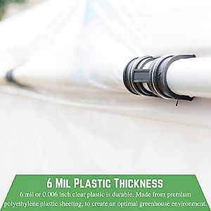 Farm Plastic Supply - Clear Greenhouse Plastic Sheeting - 6 mil - (12' x 28') - 4 Year UV Resistant Polyethylene Greenhouse Film, Hoop House Green House Cover for Gardening, Farming, Agriculture, white