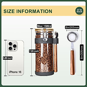 MR.BLACAT KKC Home Accents Clear Visible Glass Coffee Storage Jars with Bamboo Clamp Lid, Airtight Canister for Sugar,Salt,Coffee Beans,Loose Leaf Tea,Nuts,Pantry Organization – 50 Fl. Oz,Purple