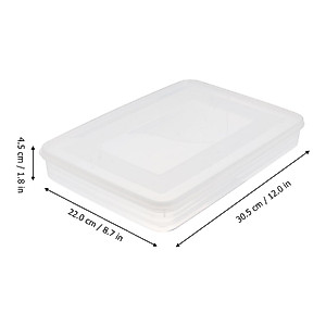 HOMSFOU 2pcs Dumpling Box Containers for Fridge Large Plastic Container Flat Storage Bins Stackable Food Storage Containers Refrigerator Box Dumpling Case Kitchen Supply Dumpling Tray