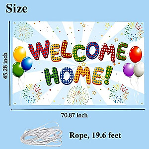 Labakita Welcome Home Backdrops for Housewarming Patriotic Military Decorations, From the Hospital / Welcome Home Sign, Family Party Supplies, Welcome Back Photo Props