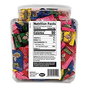 WARHEADS - Extreme Sour Hard Candy - Sour Apple, Black Cherry, Blue Raspberry, Lemon & Watermelon Flavors - 34 oz. Tub with 240 Pieces of Candy