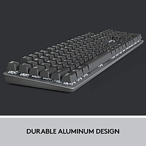 Logitech K845 Mechanical Illuminated Keyboard, Strong Adjustable Tilt Legs, Full Size, Aluminum Top Case, 104 Keys, USB Corded, Windows (TTC Red Switches)