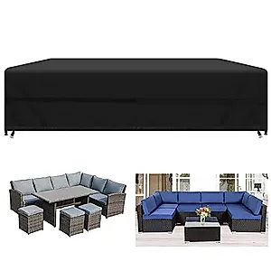 Kovshuiwe Patio Furniture Covers, Waterproof for Table and Chair Covers Rectangular Patio Table Cover 420D Oxford Fabric Patio Set Table Cover, Windproof, Anti-UV (95'' x 64'' x 39'')